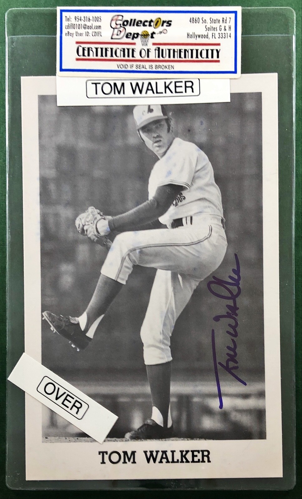 TOM WALKER BASEBALL AUTOGRAPH PHOTO WITH COA MONTREAL EXPO | eBay