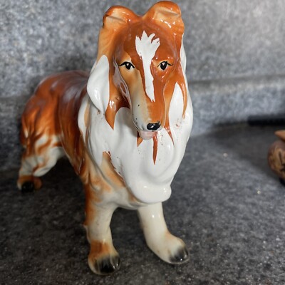 Beautiful vintage japan ceramic collie dog Figurine. | eBay