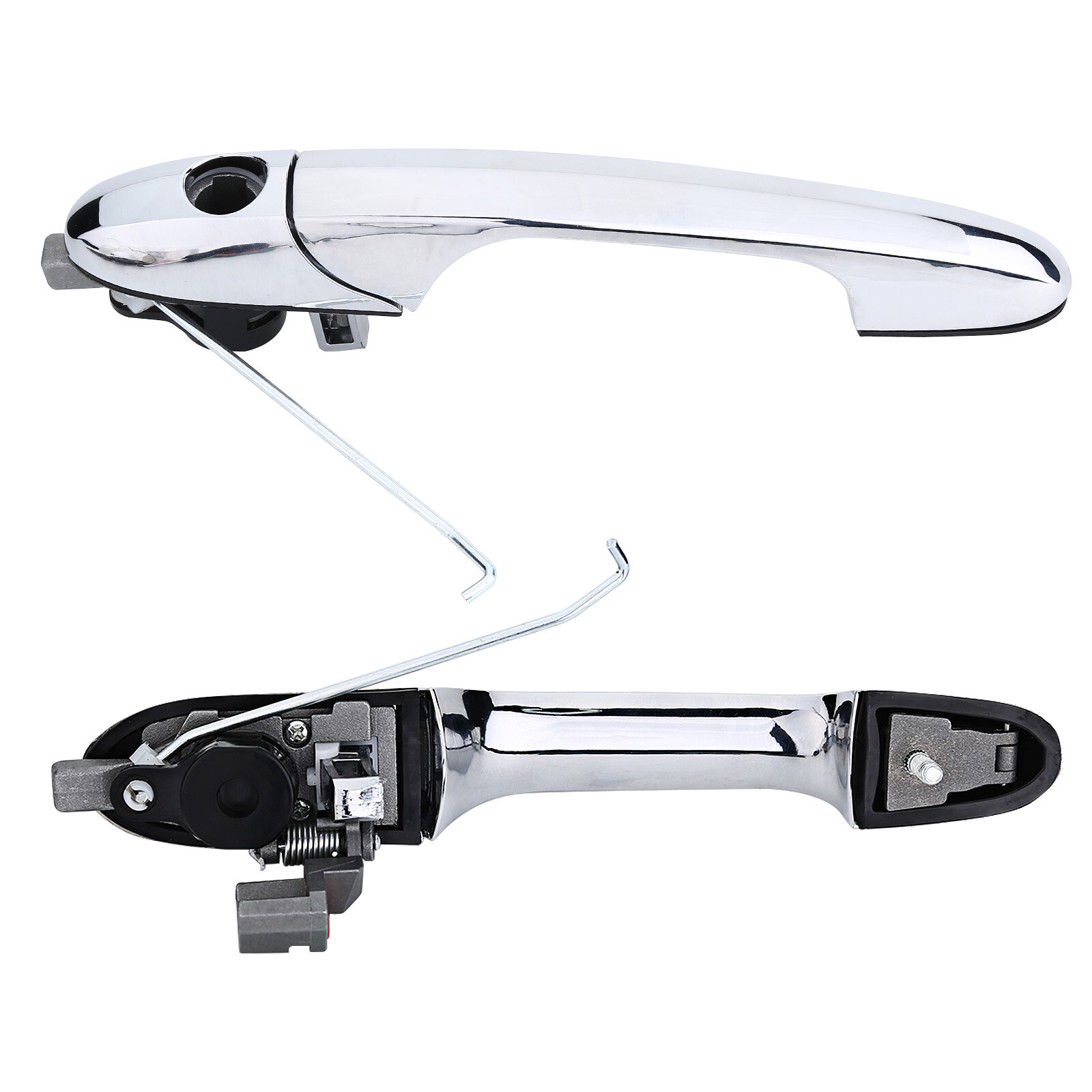 1 Pair Left & Right Side Chrome Outer Door Handle For Fiat 500 2007-16 ...