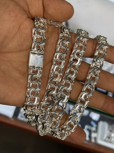 138 Grams 24inch 12mm Chino Link Custom Handmade Heavy Chain 925 ...