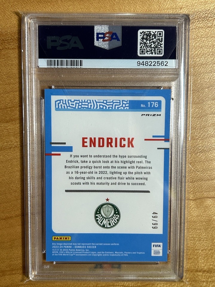 2023-24 Panini Donruss FIFA Endrick RC Optic /99 Pink Velocity PSA 10 ...