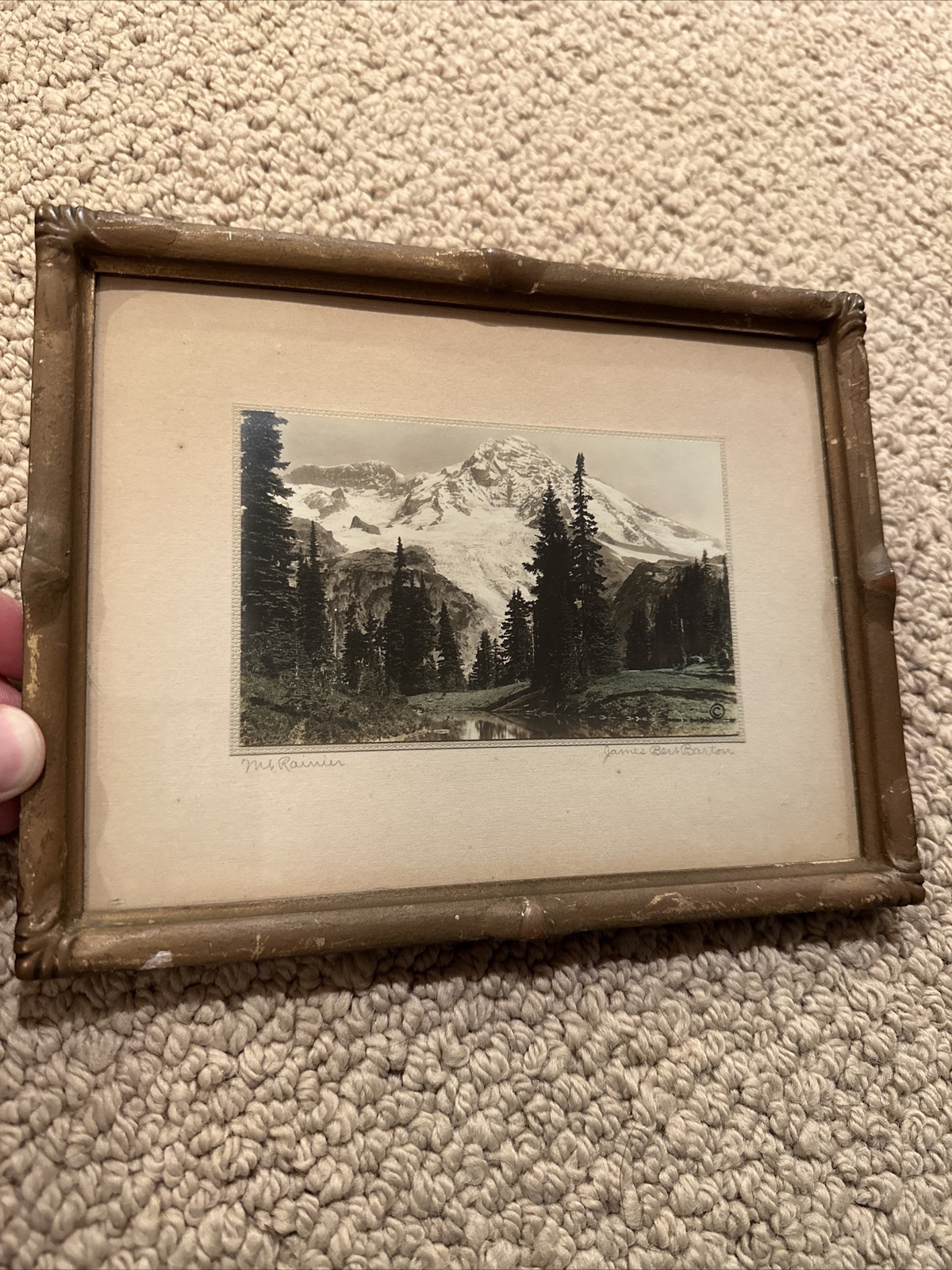 Early Hand Colored Photo “Mt. Rainier” James Bert Barton Wallace ...