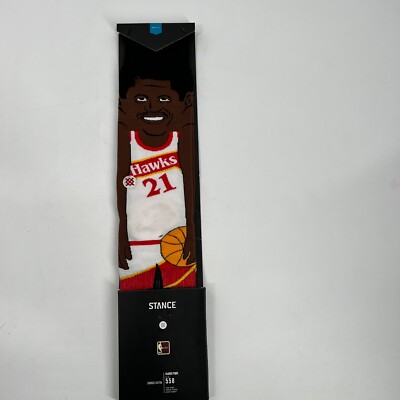 Stance Basketball Atlanta Hawks Dominique Wilkins Cartoon Crew Socks ...