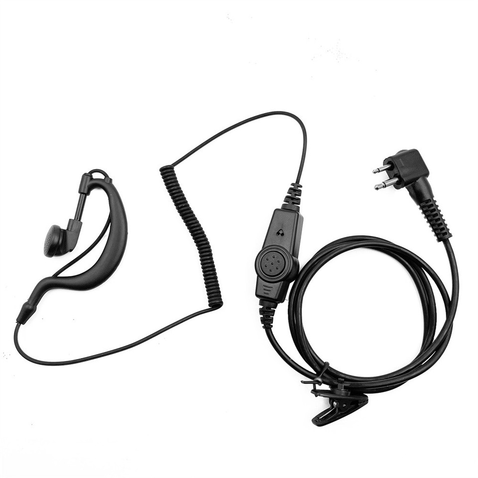 Walkie Talkie Earpiece 2 Pin G-Shape Headset For Motorola Hytera Two ...