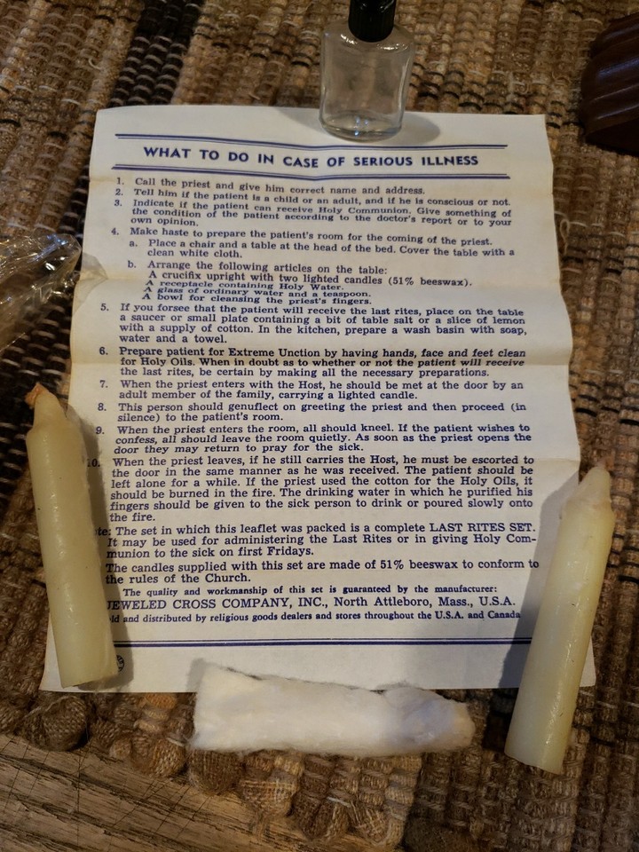 Vintage Wood / Wooden Wall Crucifix Cross Last Rites Sick Call Box/Set ...