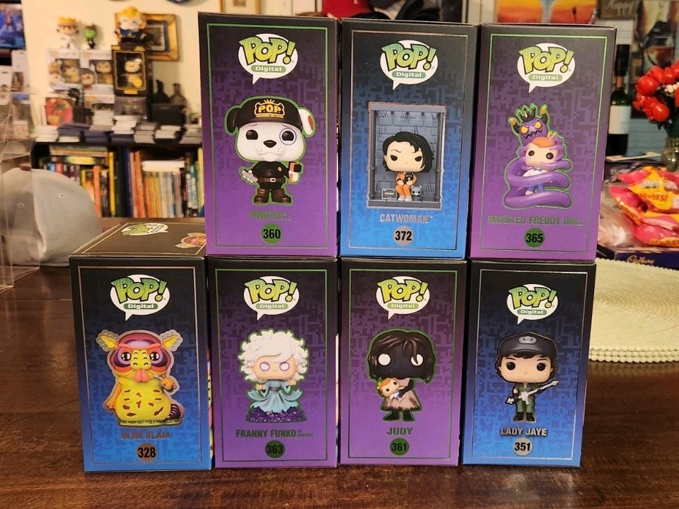 Lot Of 7 FUNKO pops Blim Blam Franny Banshee Catwoman Freddy & More ...
