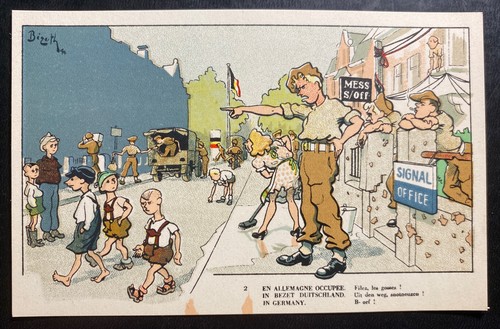 Mint Belgium Picture Postcard Postwar Occupied Germany spin the kids | eBay