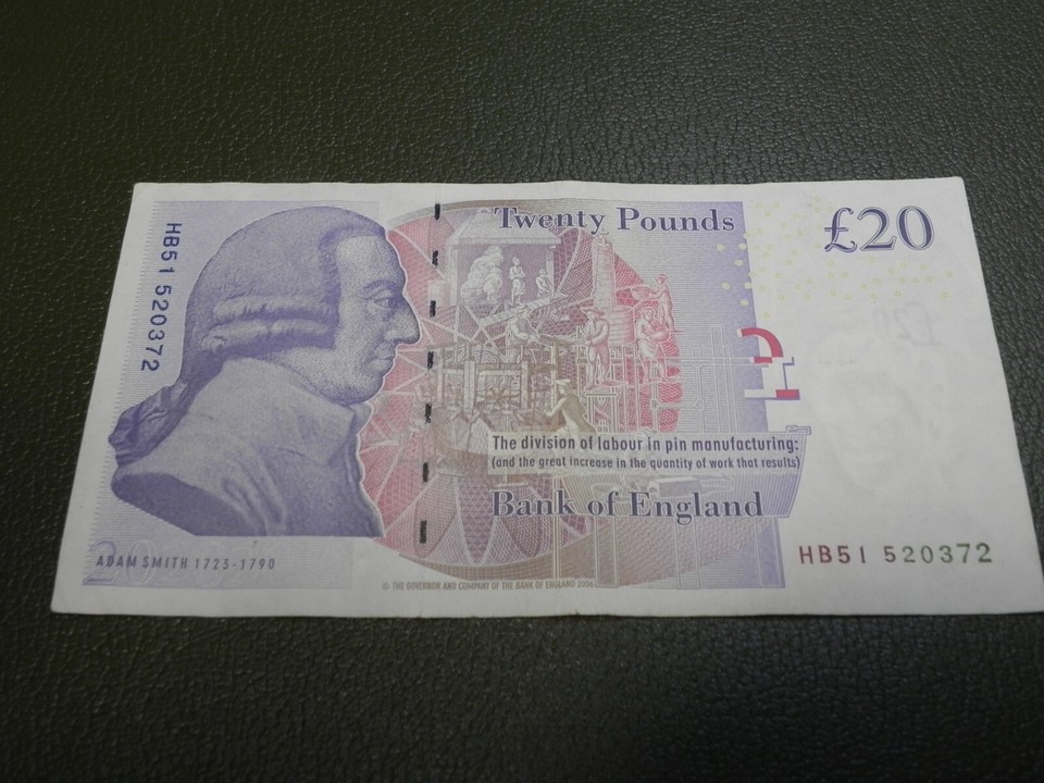 Bank of England 20 Pounds Note 2006 P#392a Queen Elizabeth II ...