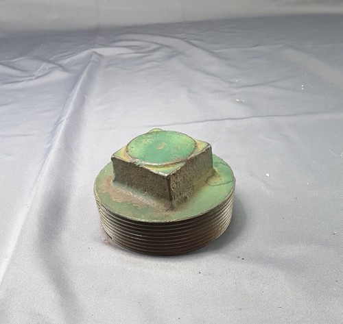 Vintage 4" Inch male Cast Iron Square Head Plug Fuel Filler Drain cap ...