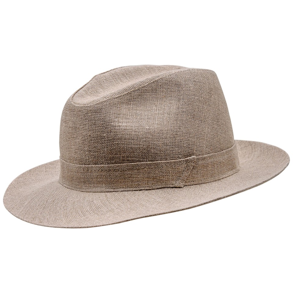 Sterkowski SUGARCANE Linen Summer Fedora Hat Sun Beach Safari Party | eBay