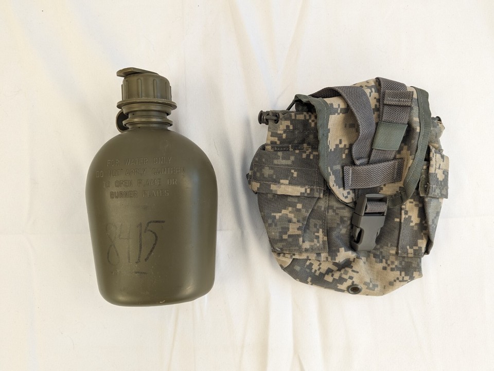 1QT Canteen with ACU Pouch - Genuine USGI Military Canteen 1 Quart UCP ...