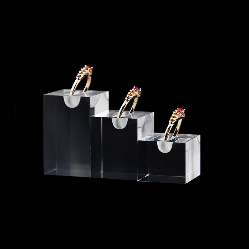 Clear Acrylic Square Jewelry Holder Photography Props Rings Display ...