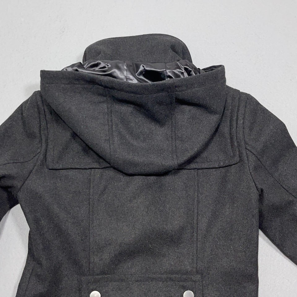 Celebrity Pink Hooded Duffle Coat Women Size Small Gray Toggle Wool ...