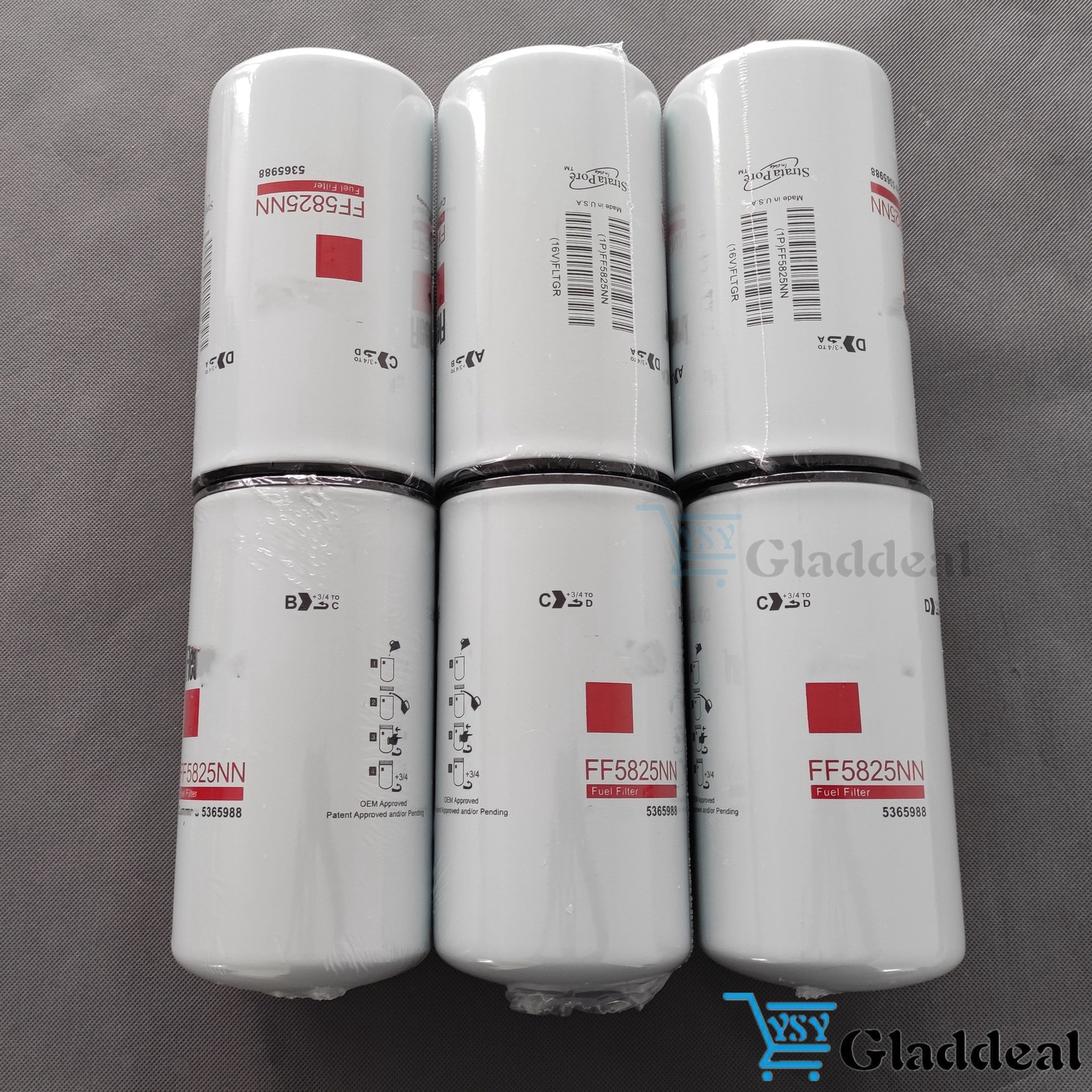 6 Pack Fuel Filter For Fleet guard FF5825NN 5599456 NanoNet X15 Cummins ...