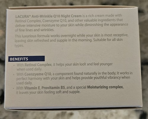Lacura Face Care Anti Wrinkle Night Cream Q10 w/ Retinol, Coenzyme 1.7 ...