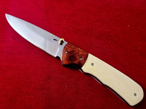 SUCHAT CUSTOM FOLDING KNIFE ATS 4034 STEEL Titanaim Ostrich tibia Craft ...