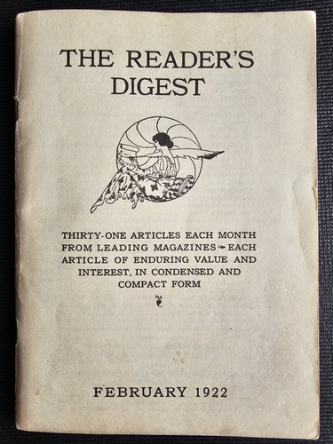 Rare 1922 Reader's Digest First Issue – February Vol. 1 No. 1 ...