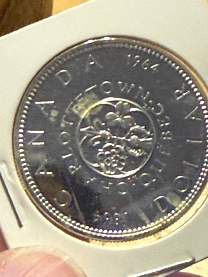 $1 DOLLAR CANADIAN SILVER COIN OF QUEEN ELIZABETH II DEI GRATIA REGINA ...