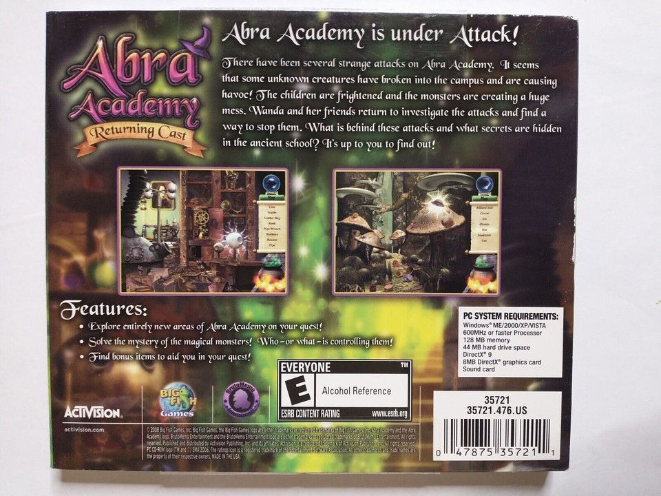 Big Fish Games Abra Academy: Returning Cast (Windows ME/2000/XP/Vista ...