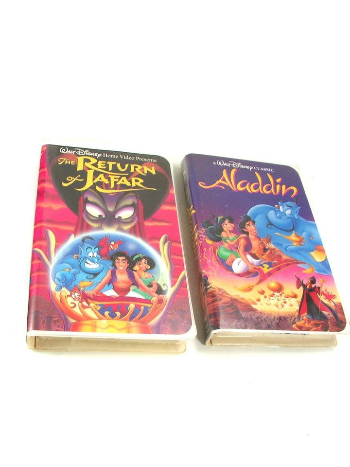 5 Great VHS MOVIES, 4 DISNEY--ALADDIN, JAFAR, LION KING, THE MIGHTY ...