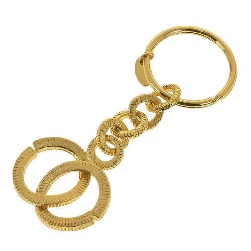 Authentic CHANEL accessory Key Ring Keychain Coco mark Bag charm Gold ...