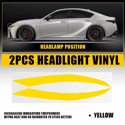 Headlight Yellow Precut Tint Vinyl Overlays Trim For 2021-25 LEXUS ...