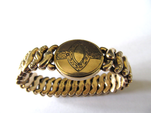 AMERICAN QUEEN PITMAN & KEELER GOLD FILLED ROUND FRAME EXPANSION BANGLE ...