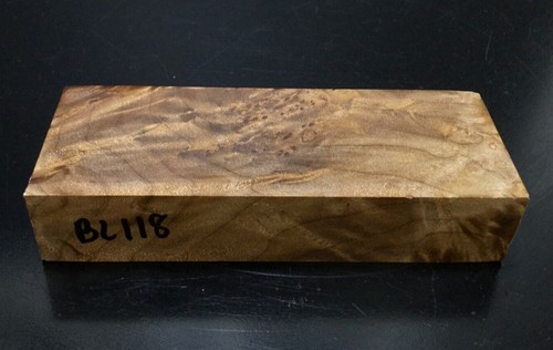 BL118 STABILIZED Torrified Maple Burl Knife Block Handle Pistol Grip ...