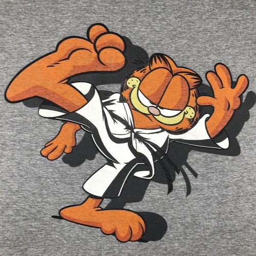 vtg 90s GARFIELD KARATE CARTOON T-Shirt XL cat martia… - Gem