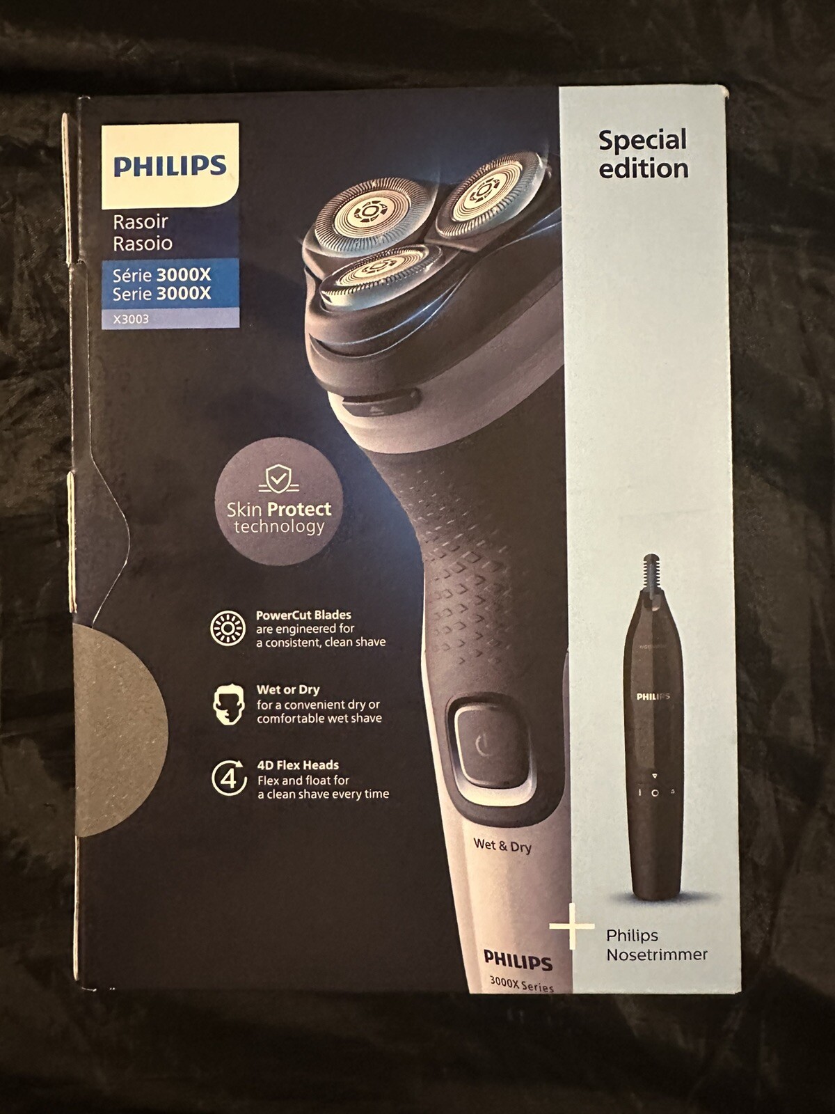 Philips 3000X Series Rechargeable Men's Electric Shaver - Light Blue ...
