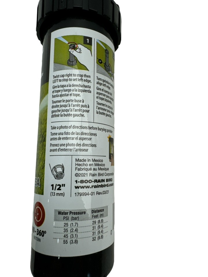 Rain Bird 32SA 4" Gear-Drive Rotor Sprinkler 40-360 Degree Pattern 4 ...