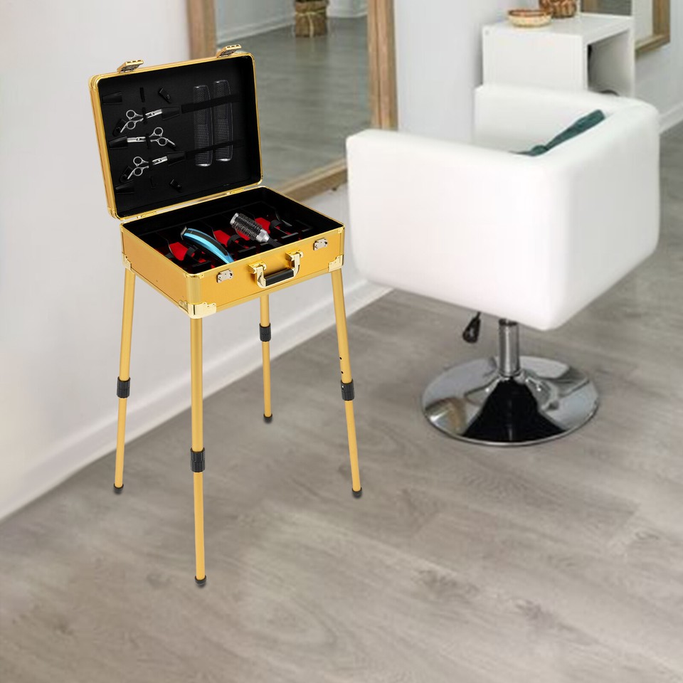 Barber Case Mobile Barber Station Professional Barber Toolbox with Gold ...
