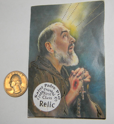 Religious 3rd class cloth touch relic Patron St Saint Padre Pio Holy ...
