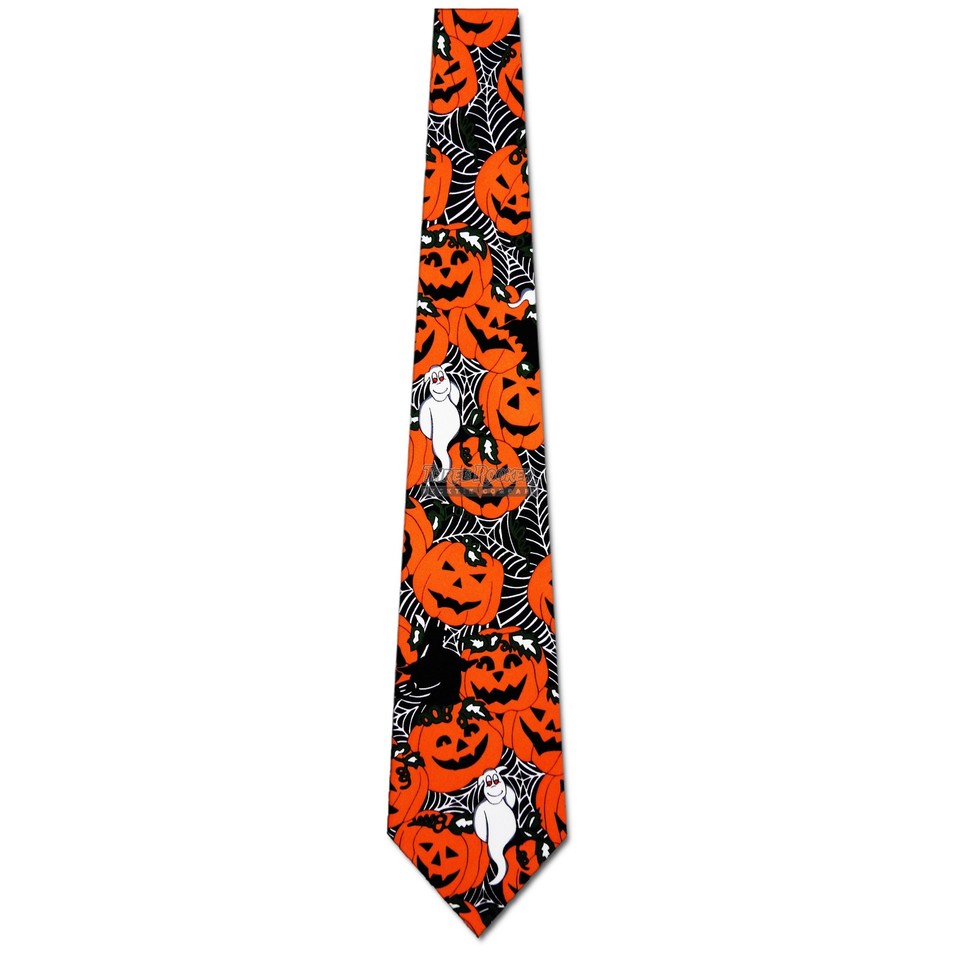 Halloween Tie Pumpkins Jack-o-lanterns Witches Neckties Ghosts Holiday ...