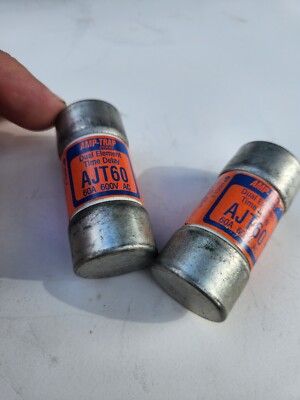 Lot Of 2 GOULD SHAWMUT Fuse CLASS J AJT60 60 Amp Dual Element Time ...