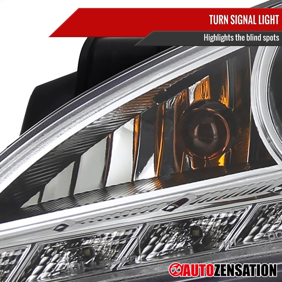 Fit 2010 2011 2012 Hyundai Genesis Coupe LED Strip Projector Headlights ...