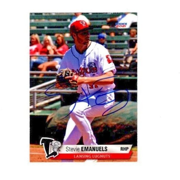 Stevie Emanuels signed autograph 2021 Lansing Lugnuts baseball card ...