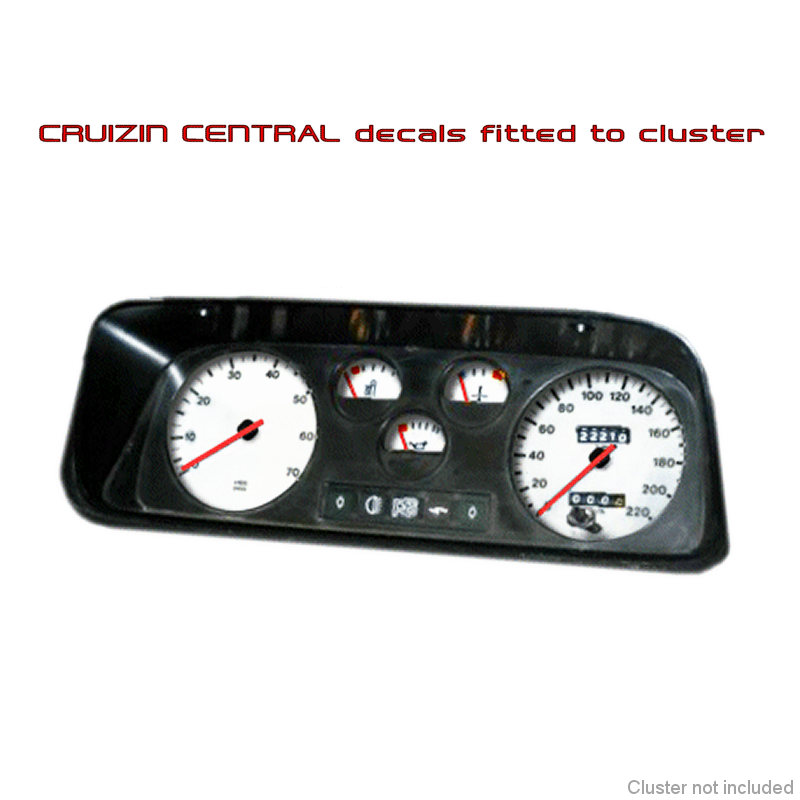 Plastic WHITE DECALS for Ford Escort RS2000 gauge speedo tacho sticker ...