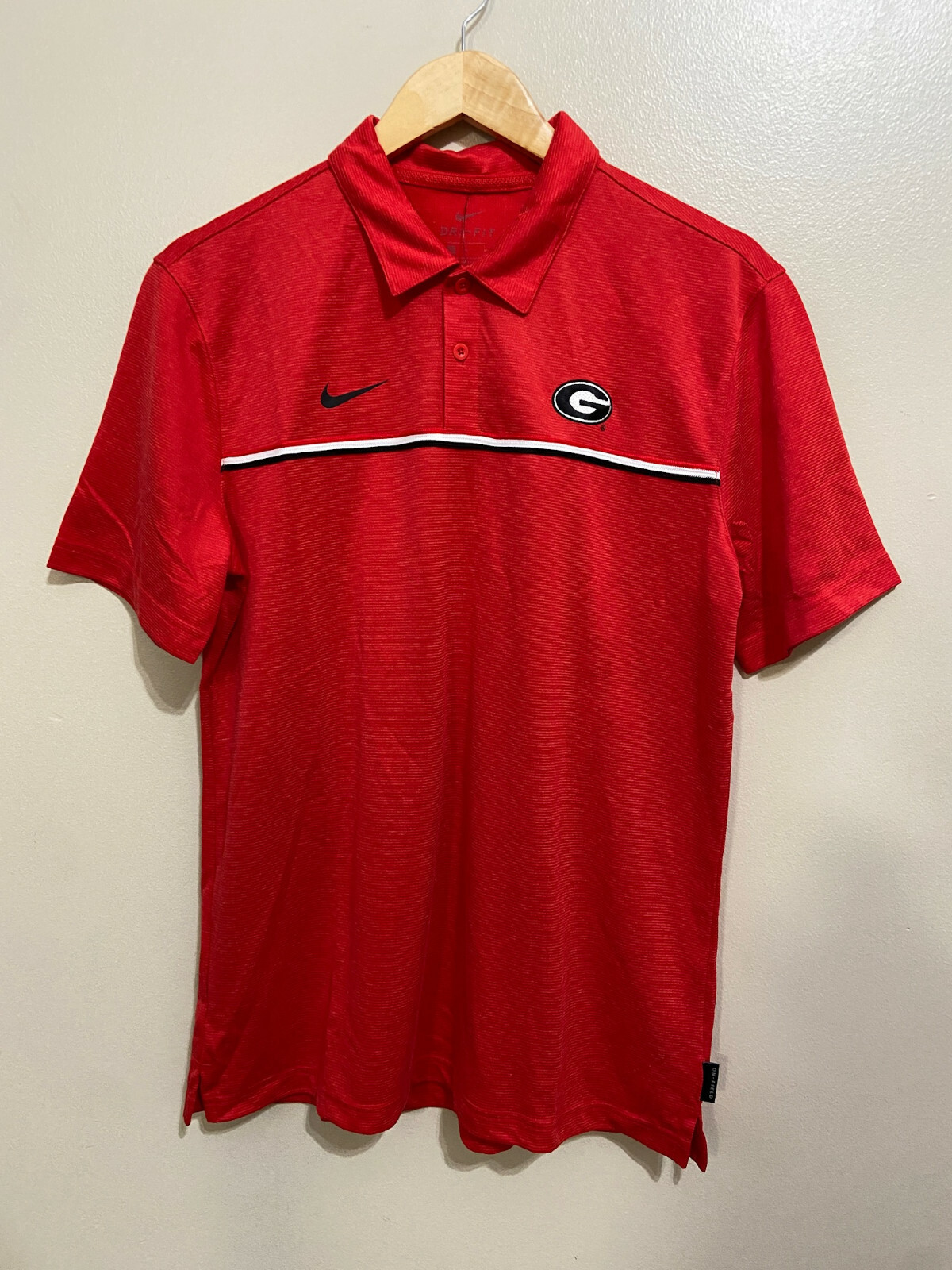 Nike Georgia Bulldogs UGA Dawgs Football Coach Polo Shirt Red Mens XL ...