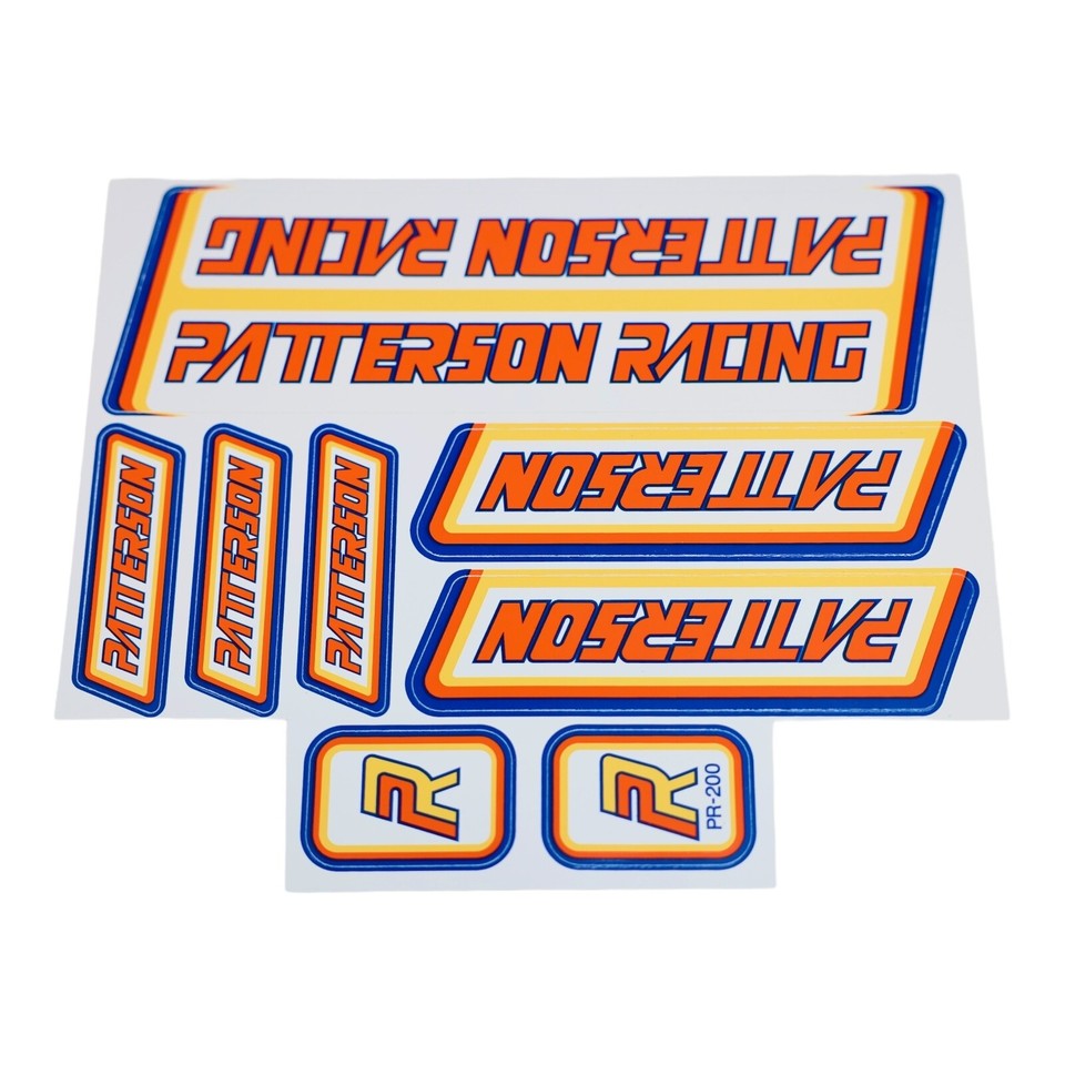 Licensed PATTERSON Racing ® BMX Bike Decal Frame Set Patterson BMX ...