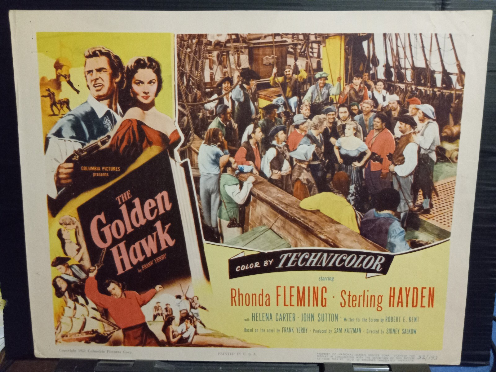 Lobby Card 1952 GOLDEN HAWK Rhonda Fleming has all the pirates at ...