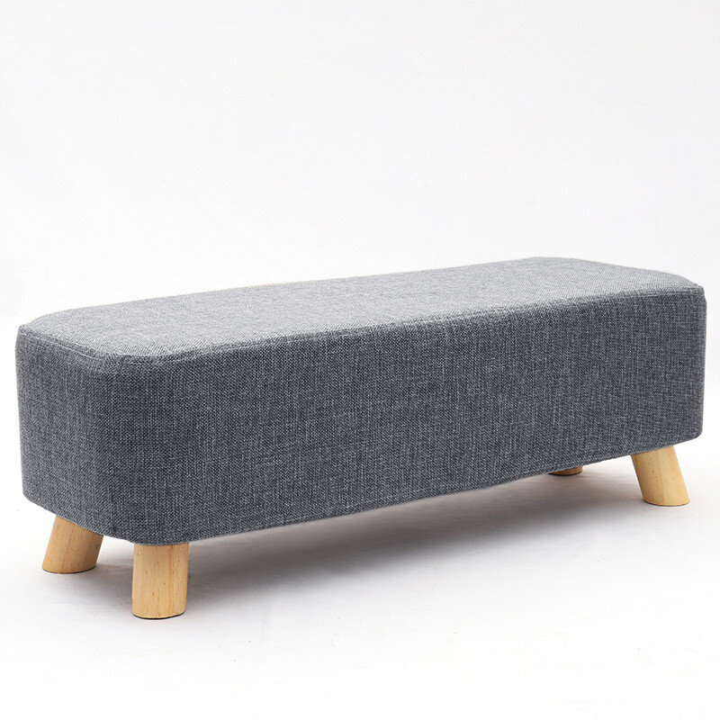 Padded Large Footstool Ottoman Rectangle Square Pouffe Bench Stool Wood ...