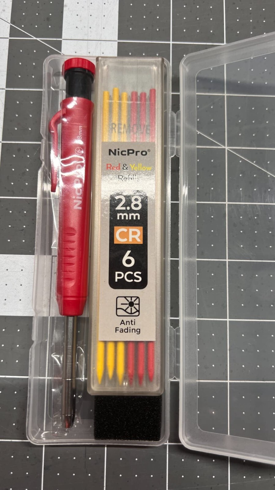 Nicpro Carpenter Pencil with Sharpener, Mechanical Carpenter Pencil Set ...