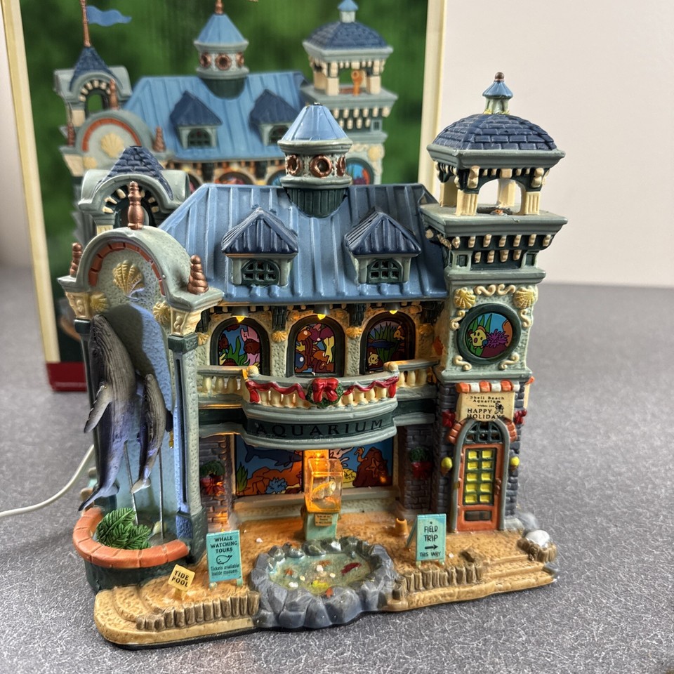 LEMAX SHELL BEACH AQUARIUM -Holiday Village -lighted - Retired Piece ...