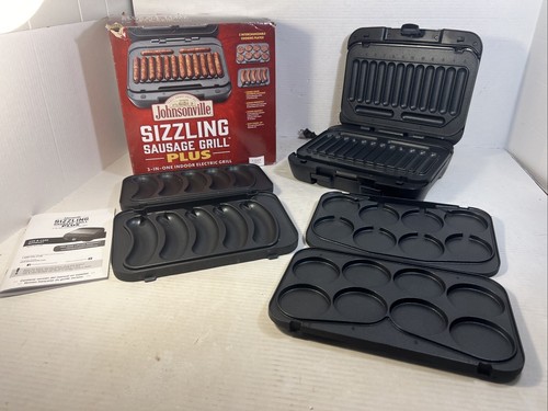 Johnsonville Sizzling Sausage Grill Plus BTG-500 Indoor W/ Box & Plates ...