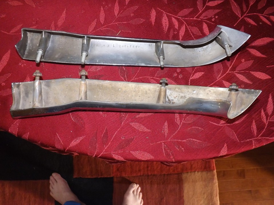 1956 56 CHEVROLET CHEVY PR FENDER HOOD BAR EXTENSION EYEBROW CHROME ...