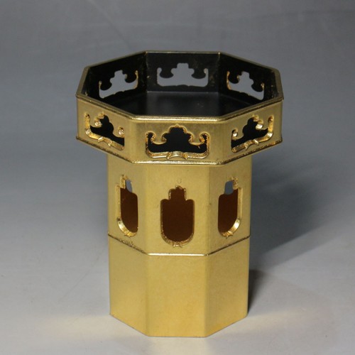[Y] Japanese Buddhist Altar Plate "KUGE" Gold Leaf Openwork Butsudan ...