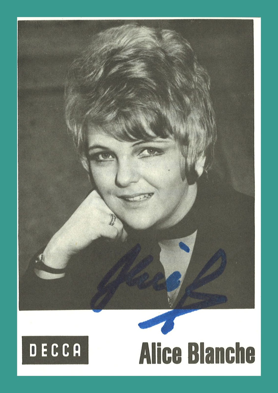 ALICE BLANCHE | Sängerin | Original-Autogramm auf DECCA-Autogrammkarte ...