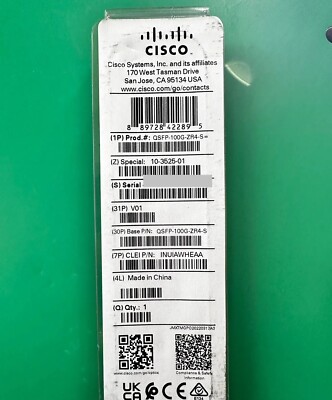 Cisco QSFP-100G-ZR4-S New Sealed W/hologram. In Stock | eBay