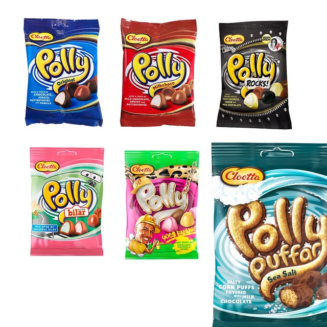 Cloetta Polly All Kinds Inside Listing 6 Flavours Made in Sweden Red ...